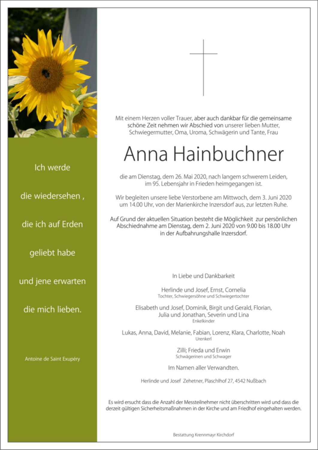 Todesfall Anna Hainbuchner